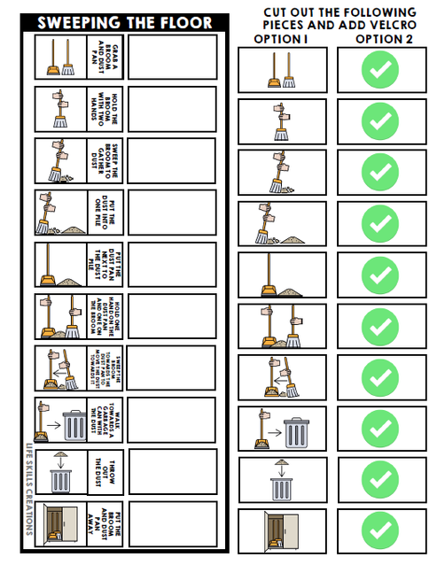 Life Skills - Visual Task Analysis - Sweeping the Floor - Special Educ ...